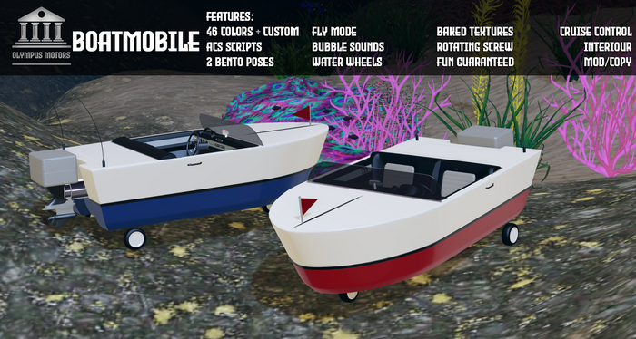 Second Life Marketplace - Olympus Motors | Boatmobile [in 46+ colors]